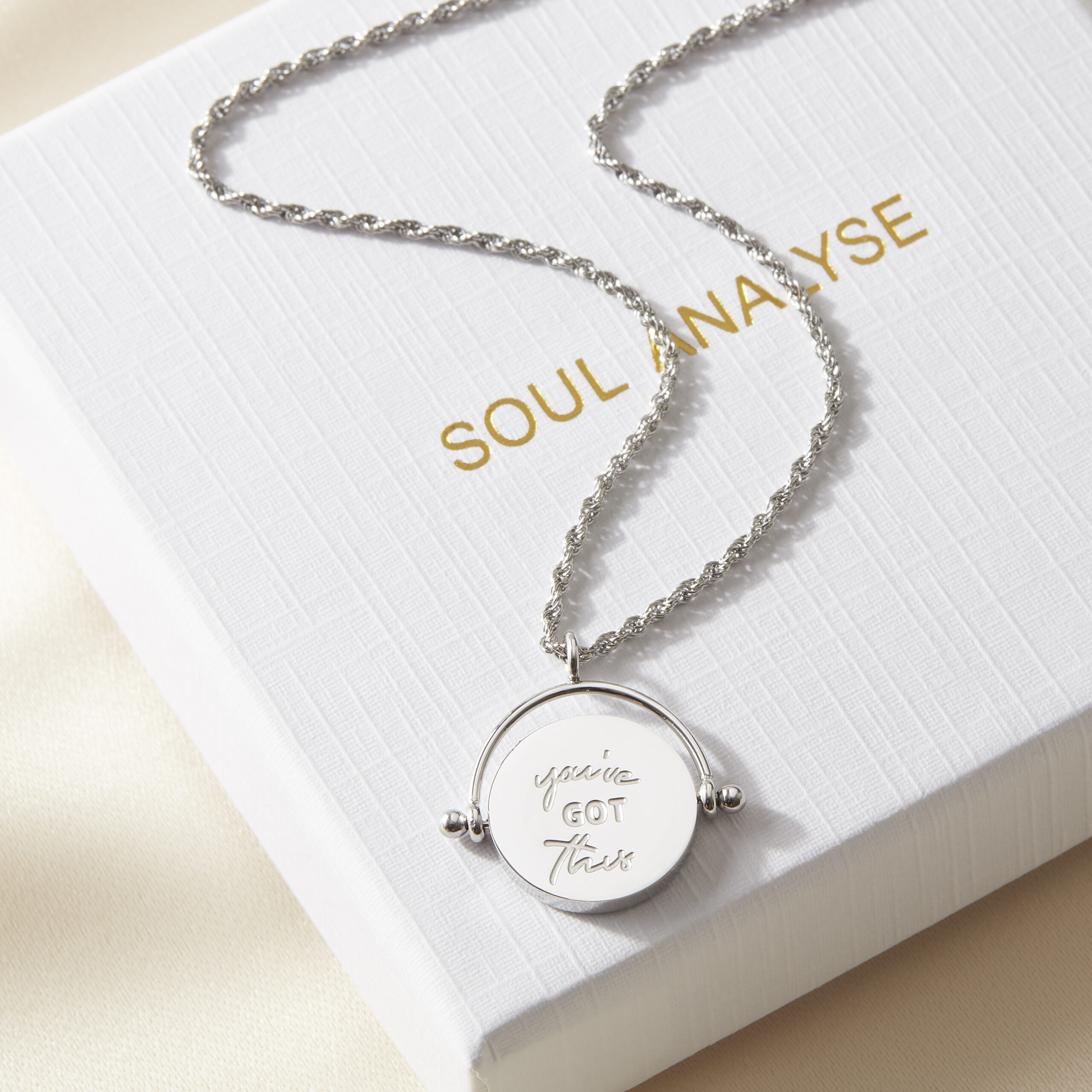 Reversible Disc Necklace 'Faith Over Fear, You've Got This' - Soul Analyse